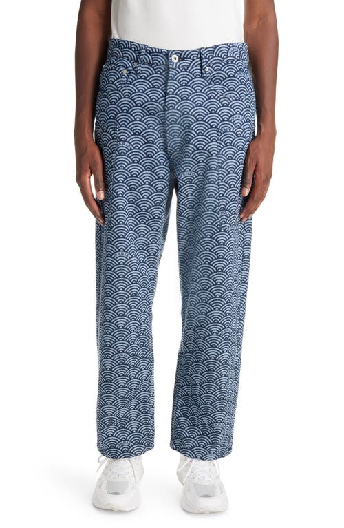 Kenzo Seigaiha Monkey Fit Cargo Jeans In Rinse Blue Denim - 70